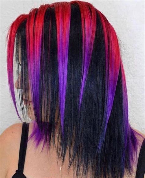 40 Crazy Hair Colour Ideas To Try In 2022 Ombre Red To Purple Green Hair Colors Creative