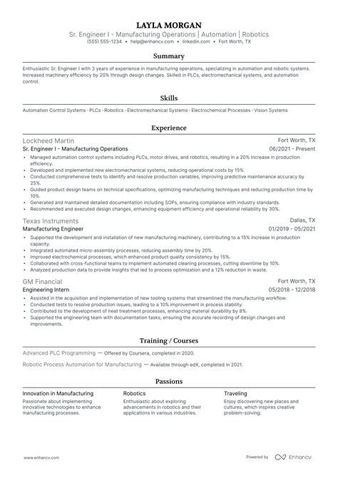 1 Successful Manufacturing Safety Engineer Resume Example And Writing
