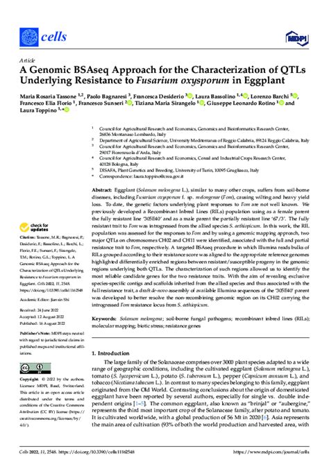 Pdf A Genomic Bsaseq Approach For The Characterization Of Qtls