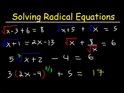 Solve Square Root Algebraic Equations Tessshebaylo