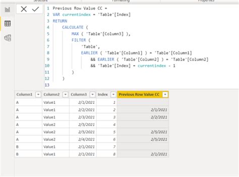 Solved How To Get Previous Row Values By Grouping Two Col Microsoft Fabric Community