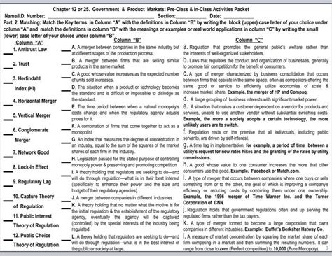 Solved Namell D Number Section Date Part 2 Matching Chegg