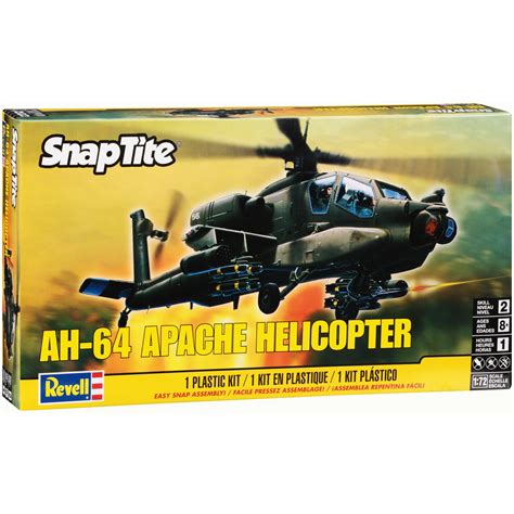 Level 2 Snap Tite Model Kit Ah 64 Apache Helicopter 172 Scale Model By Revell