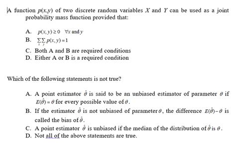 Solved A Function Pxy Of Two Discrete Random Variables X