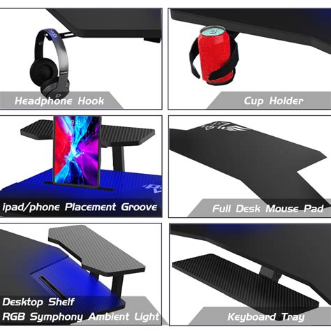 Hot Large Desktop Rgb Gaming Desk Corner E Sports Computer Gaming Table Pc Black Gamer Desk With
