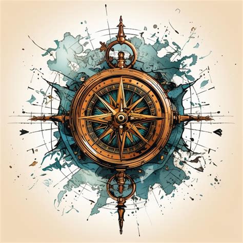 Compass Art Vector Premium Ai Generated Image