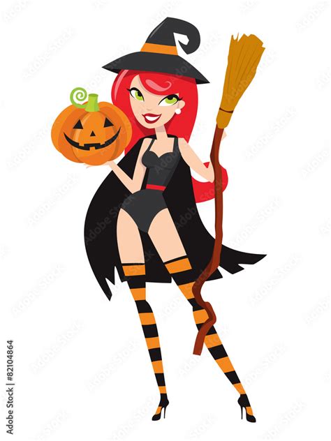 Cartoon Sexy Witch Stock Vector Adobe Stock