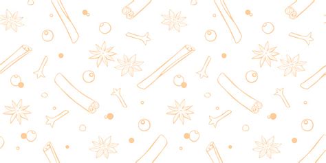 계피 스틱 스타 아니스 카네이션 후추의 벡터 매끄러운 패턴낙서 스타일 조미료 음식 첨가제 향신료의 배경 또는 질감 New Years Reception에 대한 스톡 벡터