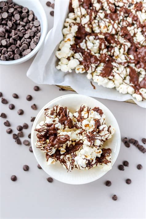 Chocolate Drizzled Popcorn Bits And Bites