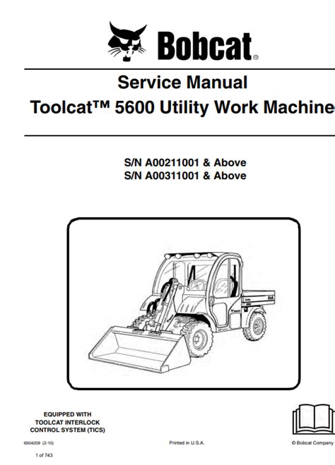 Toolcat 5600 Utility Work Machine Service Repair Manual