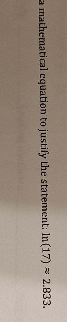 Solved Mathematical Equation To Justify The Statement