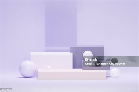 3d는 연단 스탠드가 있는 파스텔 그린 최소 배경을 렌더링합니다 화장품 프레젠테이션 및 광고를위한 보라색 무대 플랫폼 깨끗한