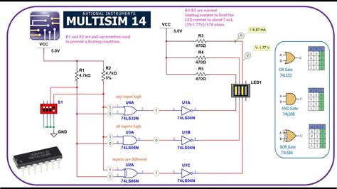 Multisim Logic Gates And Simulation Youtube