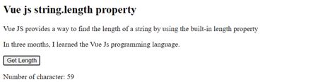 Vue Js String Length Property Get String Length Count Number Of