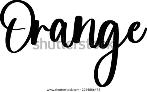 Cursive Calligraphy Text Lettering Orange Stock Vector Royalty Free 2264886473 Shutterstock