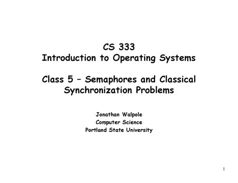 Introduction To Operating System Paper Cs 333 Docsity