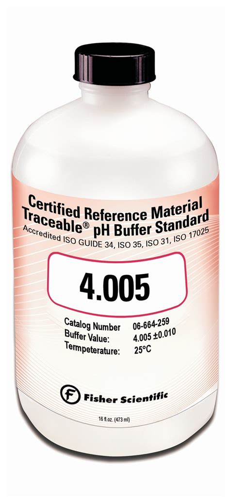 Traceable™ Ph Buffer Standards Certified Reference Material Crm Fisherbrand™ Ph 4005 16 Oz