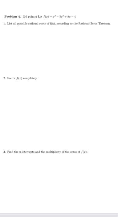 Solved Problem 4 16 Points Let F X 12 52 87 4 1