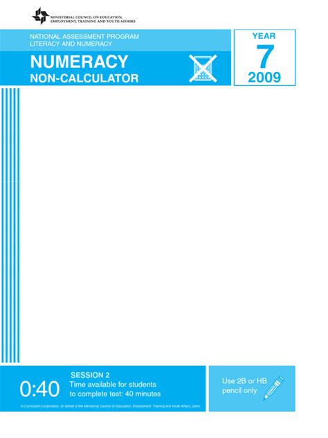Naplan 2009 Final Test Numeracy Year 7 Non Calc Pdf