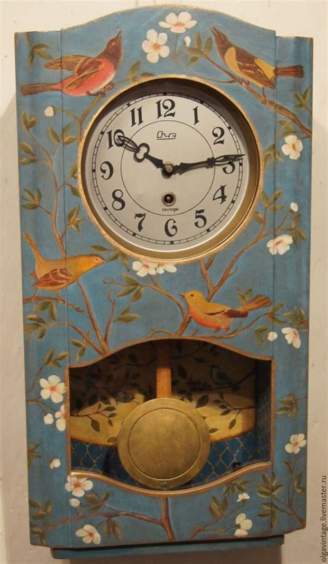 Винтаж Большие настенные механические часы с маятником Птицы в интернет магазине на Ярмарке