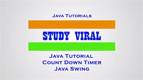 Java GUI Count Down Timer Java Swing Using Netbeans Study Viral