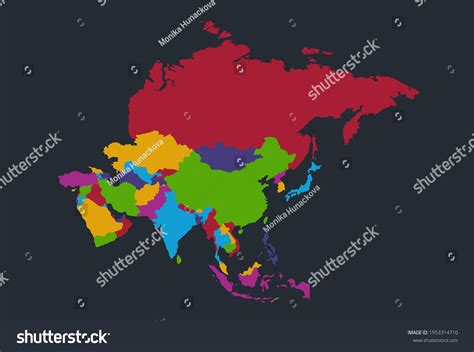 Infographics Asia Map Flat Design Colors Stock Illustration 1953314710
