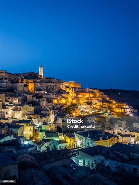 Night View Of The Sassi Di Matera Prehistoric Historic Center Unesco
