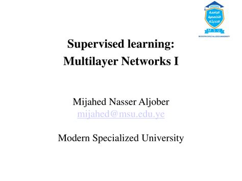 Pdf Supervised Learning Multilayer Networks I