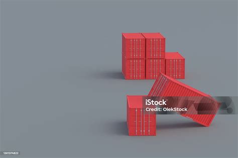 회색 배경에 바다 공기 및 도로로 상품의 운송을위한 금속 용기의 힙 운송화물 개념 국제 수입 수출 교통 서비스 공간을 복사합니다 3d 렌더링 글로벌 비즈니스에 대한 스톡