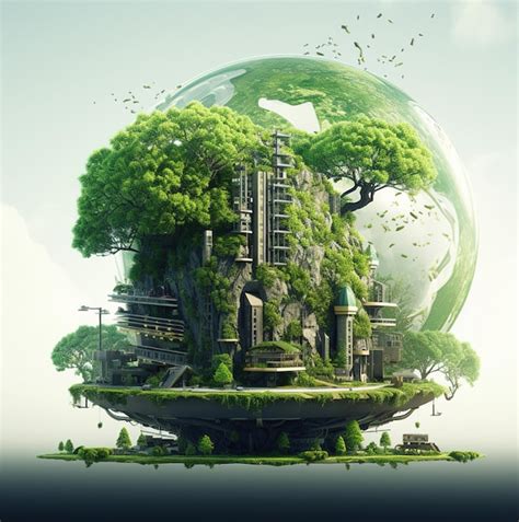 Premium Ai Image A World With A Tree Inside Of It