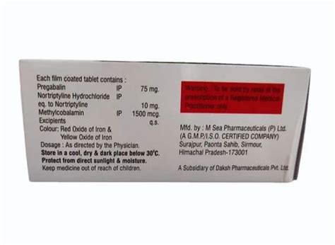 Pregabalin Methylcobalamin Tablets At Rs 195 00 Stripe Vitamin B12 Tablet In Panchkula Id
