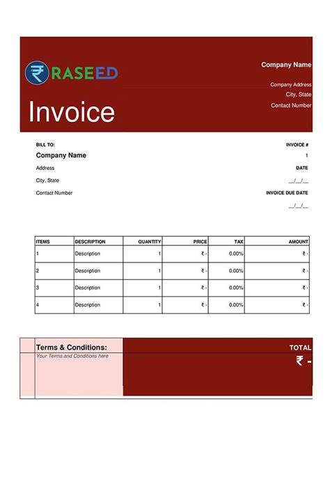 Download Free Invoice Format Raseed