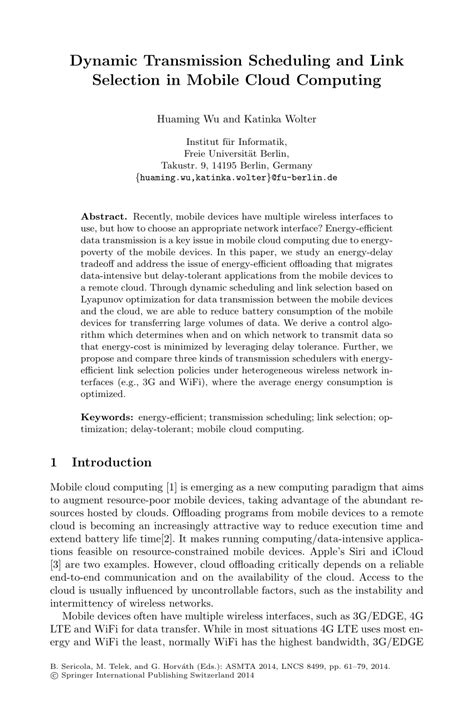 Pdf Dynamic Transmission Scheduling And Link Selection In Mobile