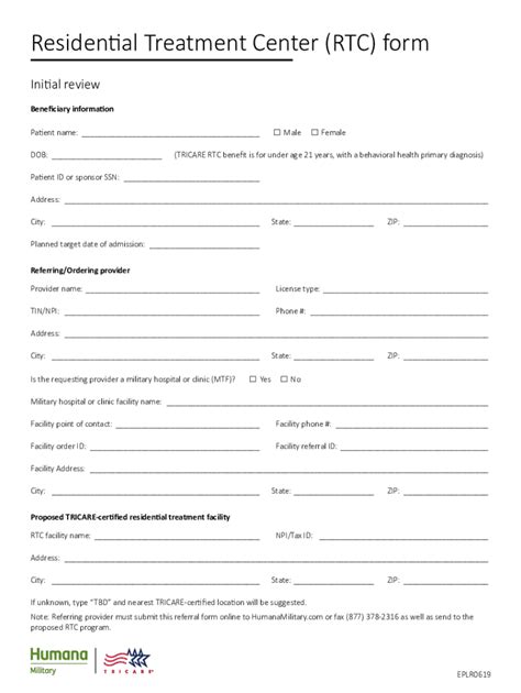 Fillable Online Residential Treatment Center Rtc Form Fax Email Print