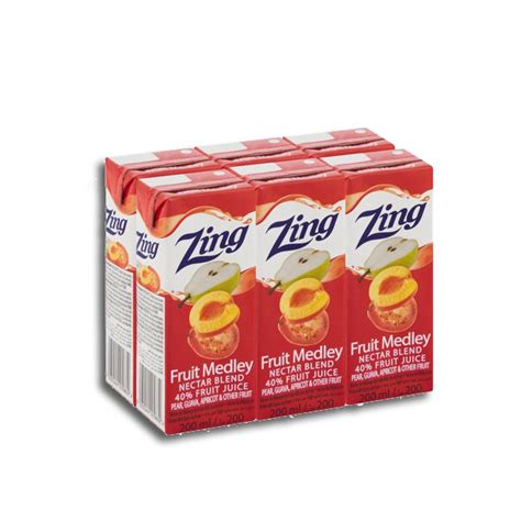 Zing Fruit Medley 6x200ml Ma Powertrade Store