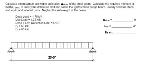 Calculating Allowable Deflection For Beams 60 Off
