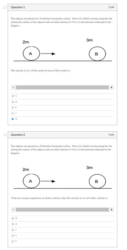 solved question 1 2 pts two objects are placed on a
