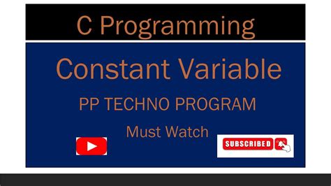 Constant Variable In C Char Constant String Constant Learn Basic C Language Pp Techno