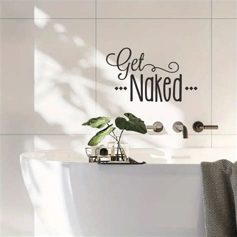 1pc 새로운 Fx A265 대외 무역 영어 슬로건 벌거 벗은 욕실 욕조 스티커 자기 접착 성 거실 침실 욕실 홈 장식