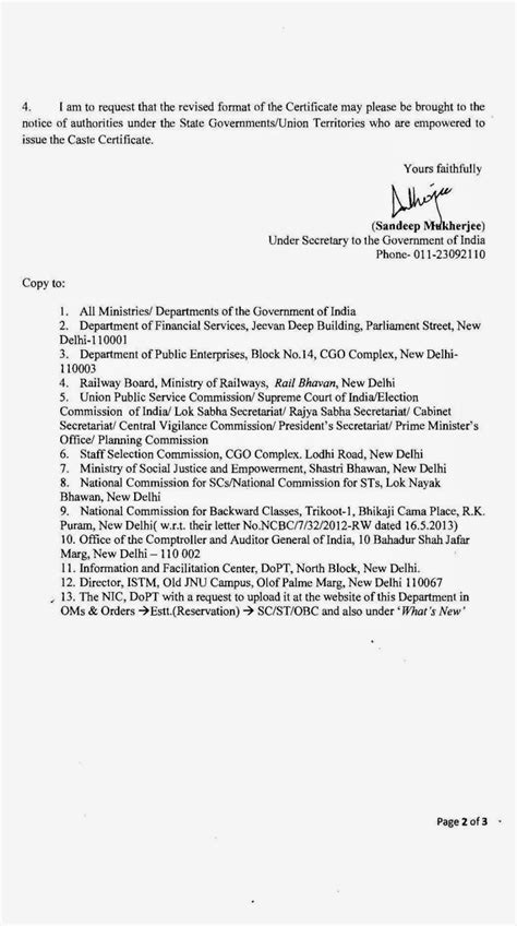 NATIONAL CONFEDERATION OF OBC EMPL WELFARE ASSOCIATIONS NCOBC June 2014