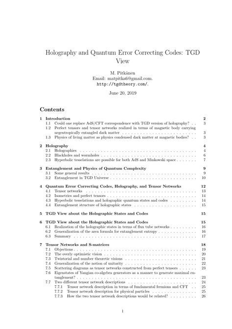 PDF Holography And Quantum Error Correcting Codes TGD View