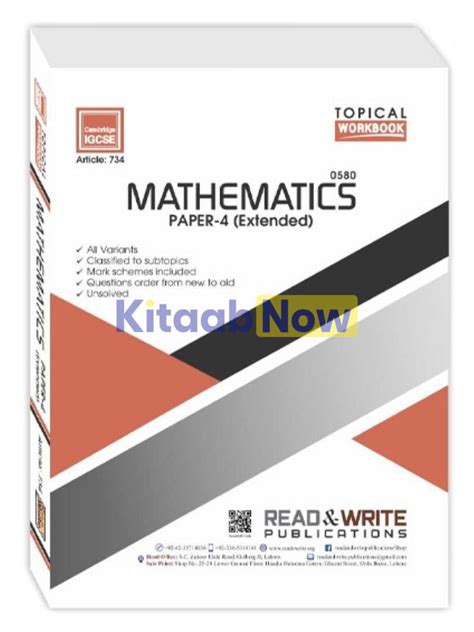 734 Mathematics Cambridge Igcse Paper 4 Extended Topical Workbook Kitaabnow
