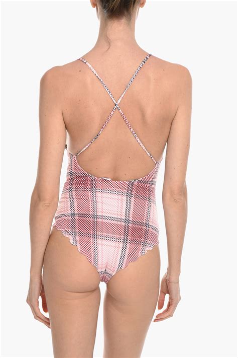 Marysia Scalloped Hem Reversible One Piece Swimsuit With Crisscrossing