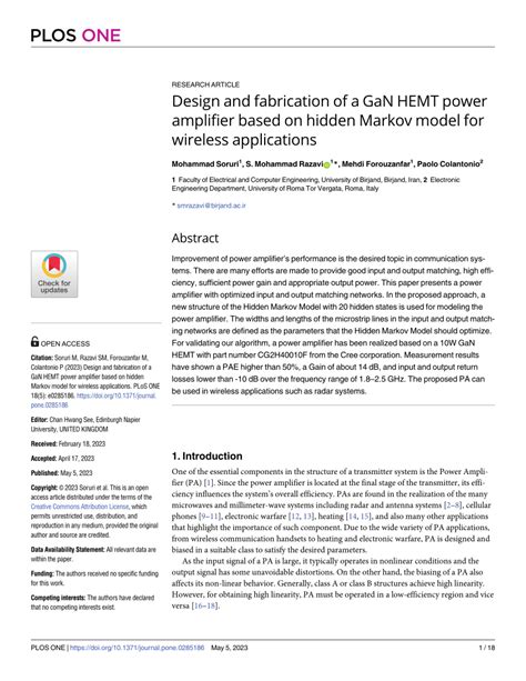 Pdf Design And Fabrication Of A Gan Hemt Power Amplifier Based On