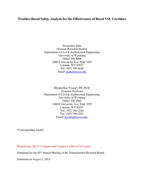 Pdf Weather Based Safety Analysis For The Effectiveness Of Rural Variable Speed Limit Vsl