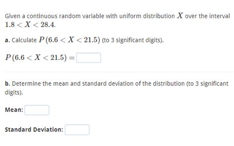Solved Given A Continuous Random Variable With Uniform Chegg