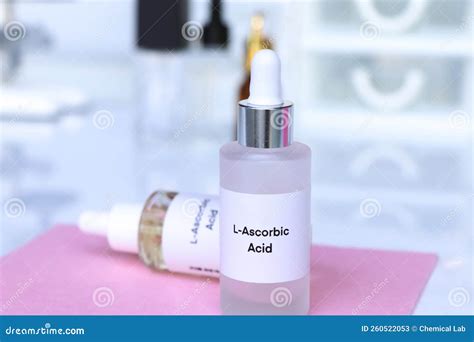 L Ascorbic Acid In A Bottle Chemical Ingredient In Beauty Product