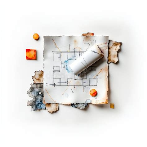 A Creative Architectural Blueprint With Artistic Elements And Colorful Details Perfect For