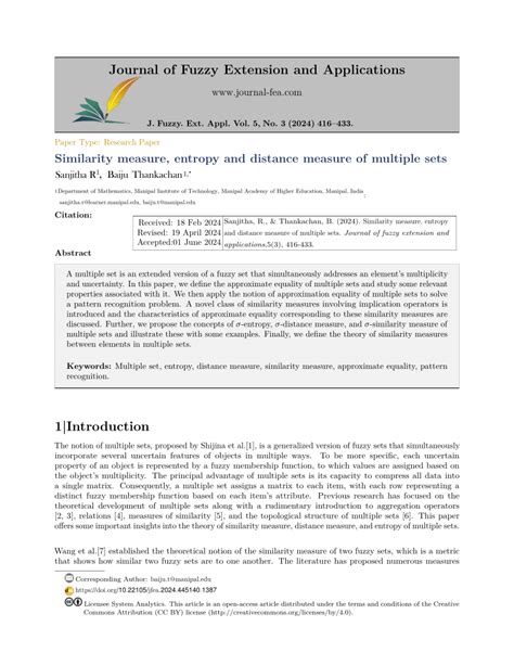 Pdf Similarity Measure Entropy And Distance Measure Of Multiple Sets