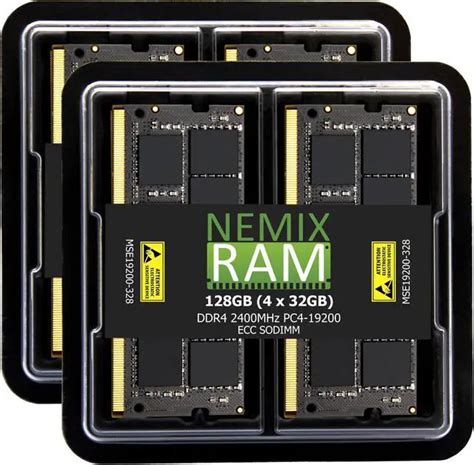 Nemix Ram 128gb 4x32gb Ddr4 2400mhz Pc4 19200 2rx8 1 2v 260 Pin Ecc Sodimm Kit